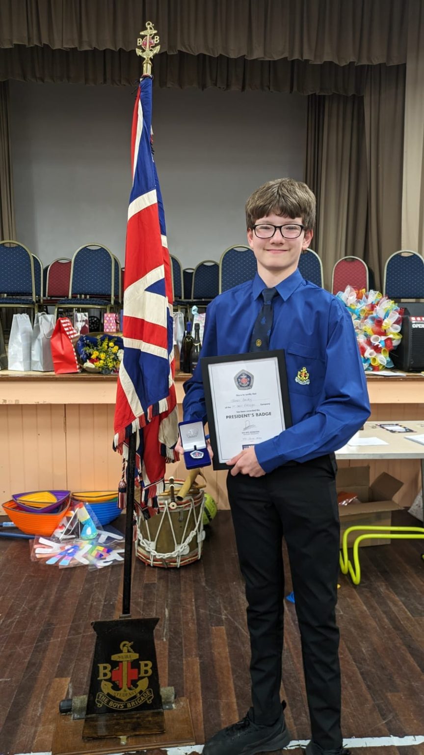PRESIDENT’S BADGE - James Bailey - Buchan Battalion Boys' Brigade